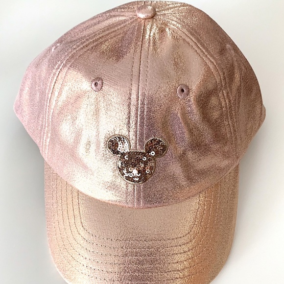 Disney | Accessories | Authentic Disney Mickey Rose Gold Baseball Cap ...
